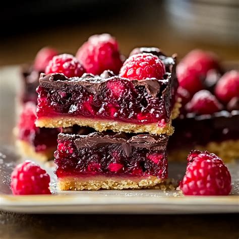 Dark Chocolate Raspberry Pie Bars