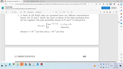 Solved 1 A Batch Of 1M RAM Chips Are Purchased From Two Chegg Com