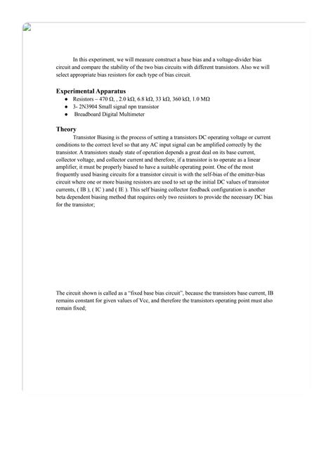 SOLUTION Bipolar Transistor Biasing Studypool