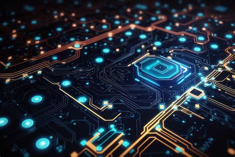premium ai image futuristic digital circuit pattern with glowing
