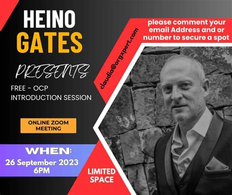 Derek Hendrikz On Linkedin Welcome You Are Invited To Join A Meeting Ocp Introduction Session