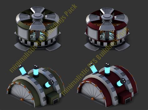 Minimalistic Rts Buildings Pack Game Asset Packs