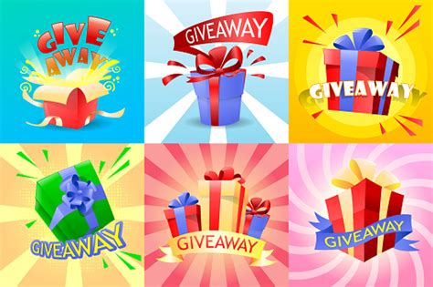 경품 일러스트 세트 소셜 미디어 게시물에 대한 경품 배너 템플릿 디자인 선물 우승자 보상 및 선물 경품 추첨 소셜 미디어 게시물을 포기하십시오 벡터 일러스트레이션 가능성에