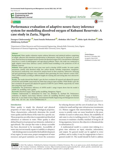 pdf performance evaluation of adaptive neuro fuzzy inference system