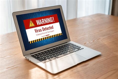 Premium Photo Virus Warning Alert On Computer Screen Detected Modish Cyber Threat