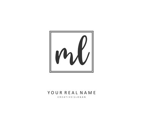 Ml Initial Letter Handwriting And Signature Logo A Concept Handwriting Initial Logo With