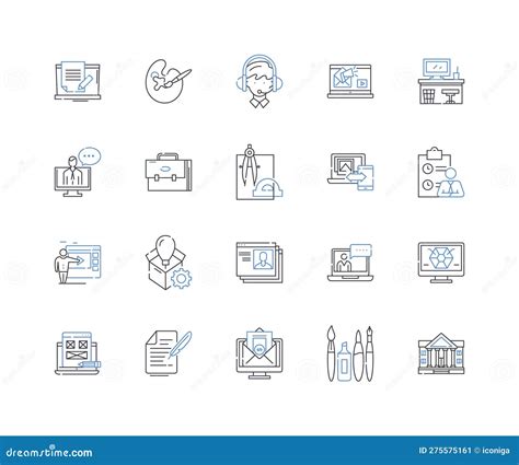 Project Roadmap Line Icons Collection Planning Strategy Vision Goals Priorities Timeline