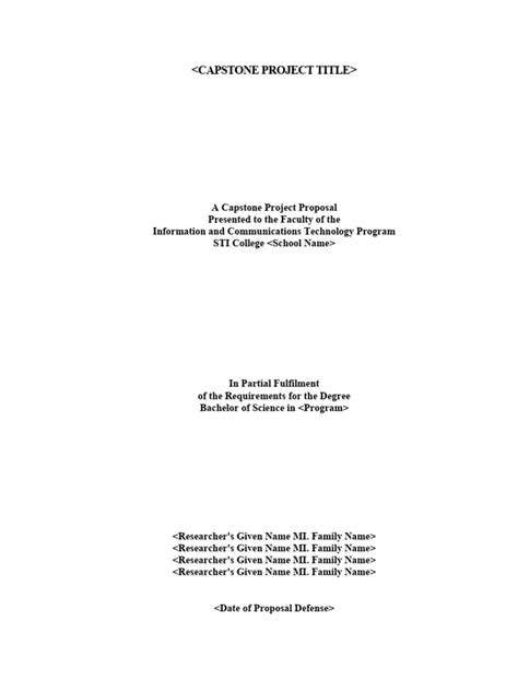 Capstone Template Pdf