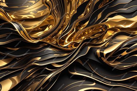3d 추상 벽지 3차원 어두운 황금색과 검정색 배경 황금색 벽지 검정색과 금색 배경 프리미엄 사진