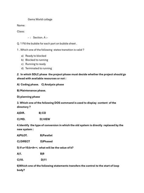 Paper Class 12 Computer Science 045937 Pdf Computer Programming