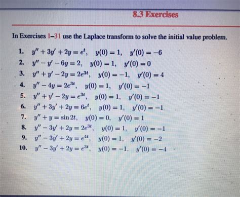 Solved Use The Laplace Transform To Solve The Initial Value