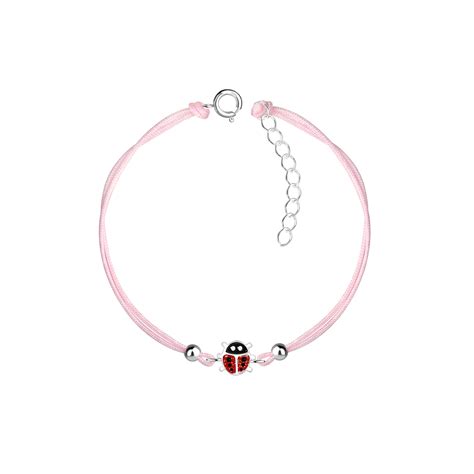 925 Silver Jewelry Silver Ladybug Cord Bracelet 9916