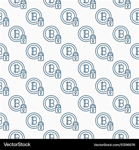 Padlock With Bitcoin Cryptocurrency Security Vector Image