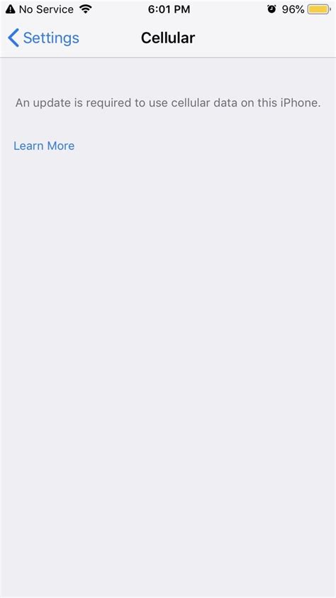 Help Cellular Data Not Working After Cellular Update Failed” Notification And It Says In