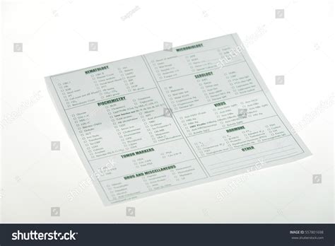 Lab Requisition Blood Test Form Laboratory Stock Photo 557801698 Shutterstock