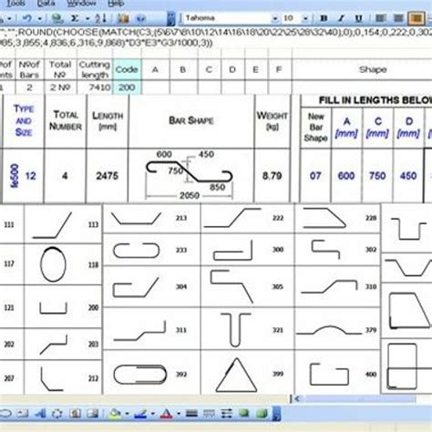 stream bar bending schedule program in microsoft excel free download