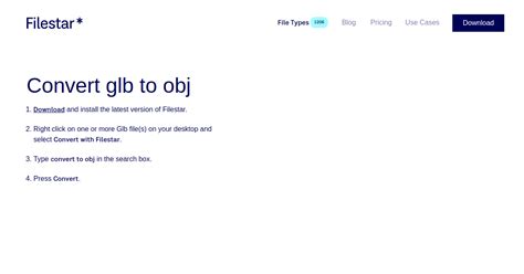 Filestar Convert Glb To Obj