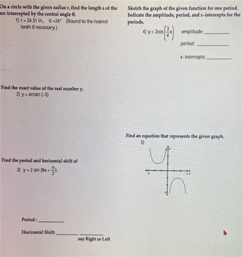 Solved On A Circle With The Given Radius R Find The Length
