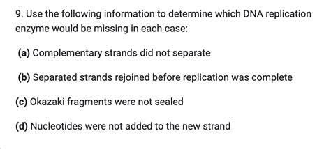 Solved Use The Following Information To Determine Which DNA Chegg