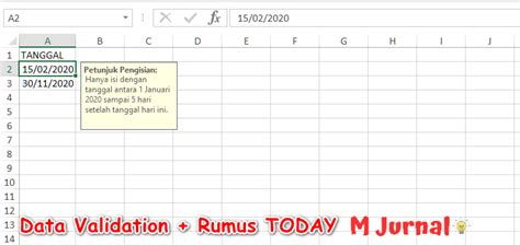 4 Contoh Cara Menggunakan Rumus Data Validation Excel M Jurnal