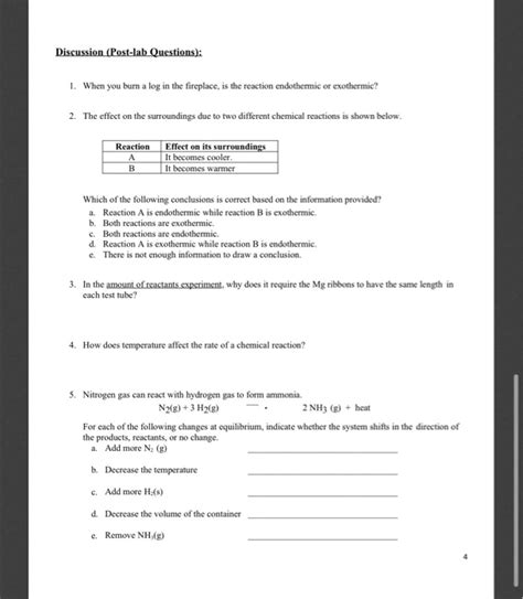 Solved Data And Results Part I Exothermic And Endothermic