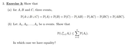 Solved 3 Exercise 3 Show That A For Ab And C Three