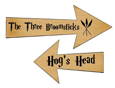 Hogs Head And Three Broomsticks Wooden Signs Harry Potter Street