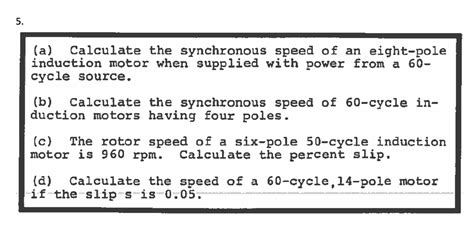 Solved Calculate The Synchronous Speed Of An Eight Pole