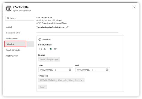 运行 Apache Spark 作业定义 Microsoft Fabric Microsoft Learn