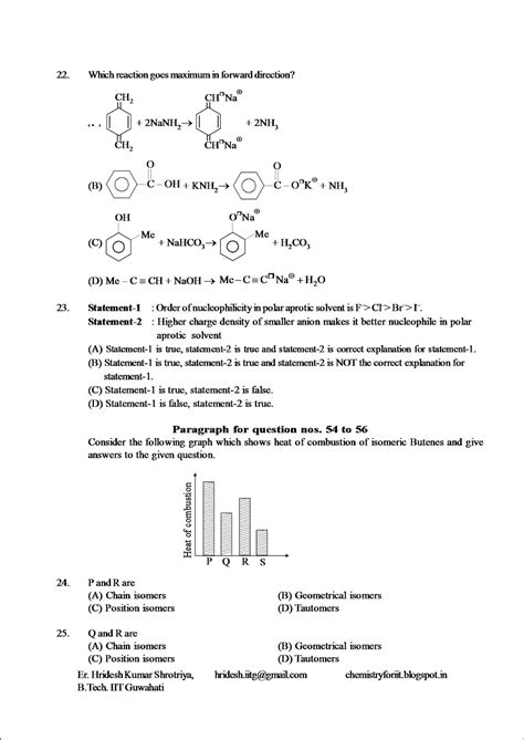 Problem Set For IIT JEE Advanced Chemistry
