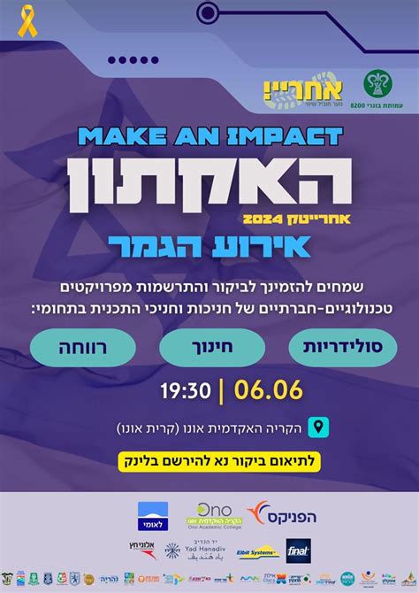 Ono Hosts “hackathon” Sponsored By Unit 8200 Alumni Organizaton Ono Academic College