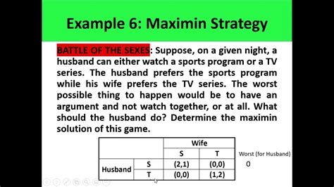 part iia analyzing the game using maximin solution youtube
