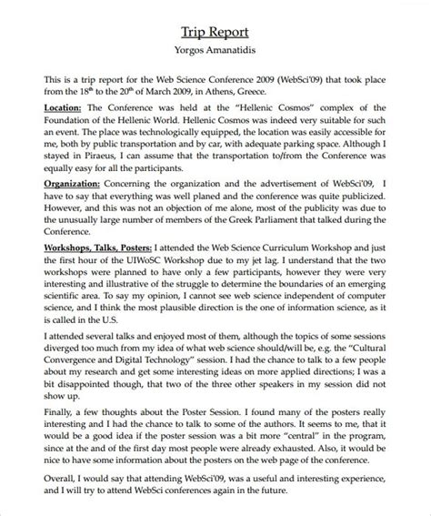 Sample Trip Report Template Employee Onboarding Template