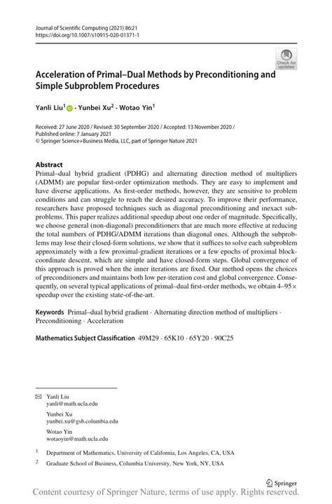 Acceleration Of Primaldual Methods By Preconditioning And Simple