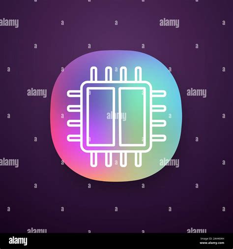 Dual Core Processor App Icon X Microprocessor Microchip Chipset Cpu Central Processing