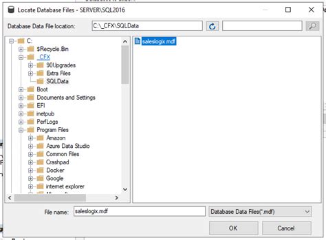 Attach Database From Infor Crm Slx Install Media Customer Fx