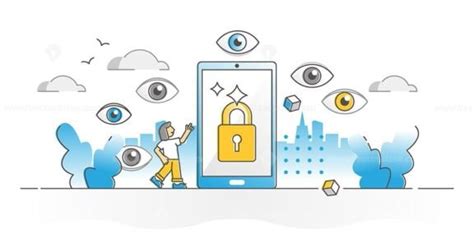 Privacy As Personal Data Protection With Security Safety Tiny Persons Concept Vectormine