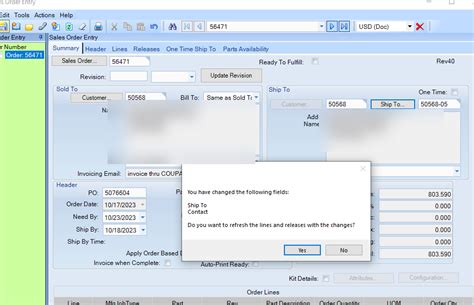 Sales Order Header Ship To Field Epicor Erp 10 Epicor User Help Forum