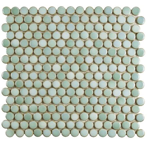 Hudson Penny Round 08 X 08 Porcelain Penny Round Mosaic Wall
