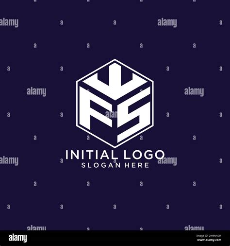 Initials Fs Logo Hexagon Shape Creative Geometric Logo Design Concept
