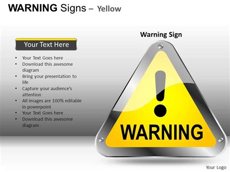 warning sign yellow powerpoint presentation slides db presentation