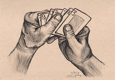 Hand Holding Cards Drawing Cards In Hand Drawing Hand Of Cards