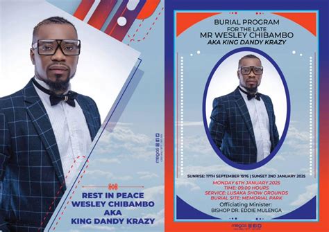 Zambia Reports Official Burial Programme For Wesley Facebook