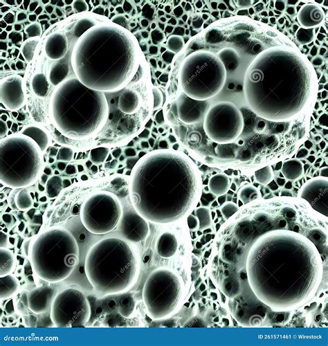 3d Rendering Of Green Virus Bacteria Floating In A Cellular Environment Stock Illustration
