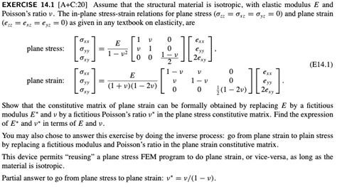 Solved Exercise 141 Ac20 Assume That The Structural Material Is