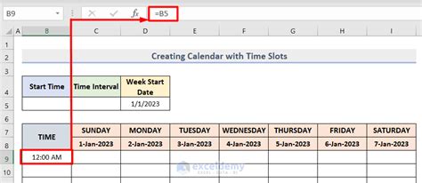 How To Create A Calendar With Time Slots In Excel Easy Steps