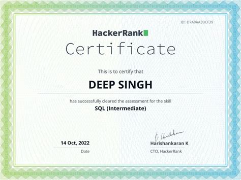 Deep Singh On Linkedin Hackerrank Hackerrank Datascience Sql Sqldba