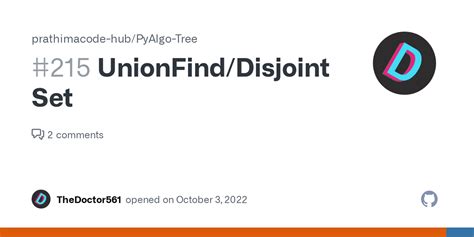 Unionfind Disjoint Set Issue Prathimacode Hub Pyalgo Tree Github