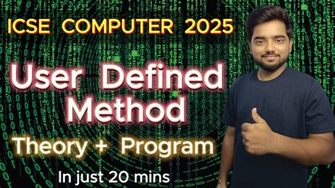 User Defined Method Class 10 Icse Computer Icse Java User Defined
