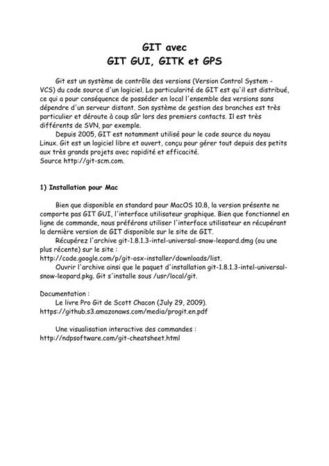 Pdf Git Avec Git Gui Gitk Et Gps Bladygit Avec Git Gui Gitk Et